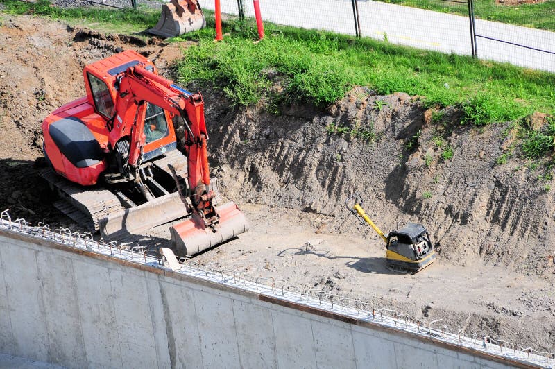 Loader-backhoe stock photo. Image of action, front, construction ...