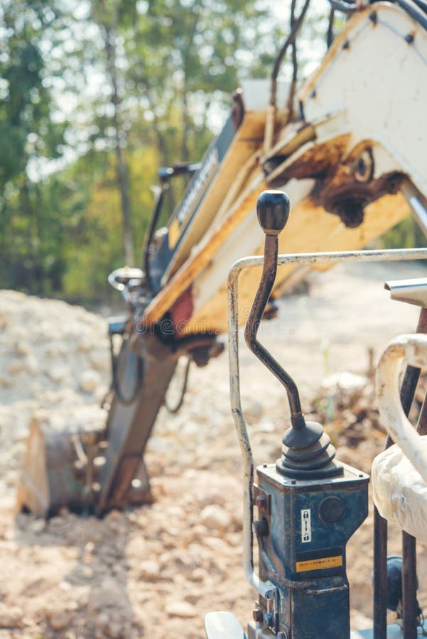 Loader Backhoe Work of Excavating Machine on Building Construction Site ...