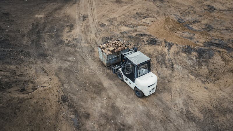 Loader Carries Firewood Top View from the Drone Stock Photo - Image of ...