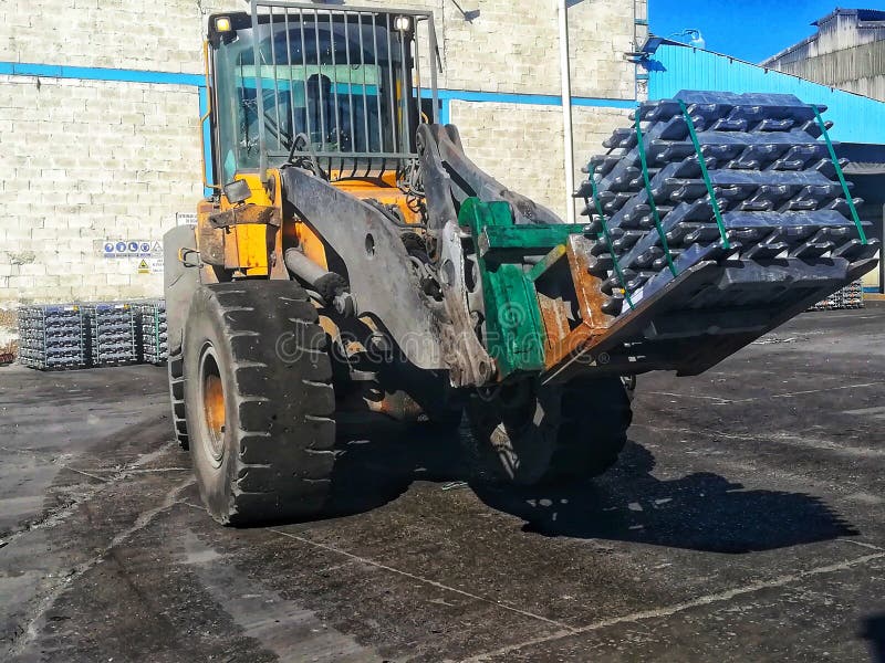 Loader Carrying Aluminium Ingots Stock Image - Image of carrying ...