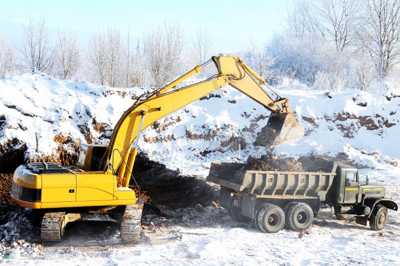 Loader Excavator and Rear-end Stock Image - Image of development ...