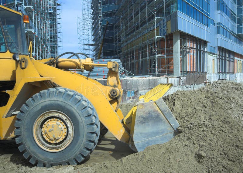 Loader Heavy Machine at Work Stock Photo - Image of flatten, earth ...