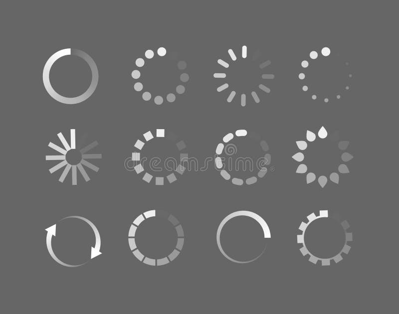 Loader Icon Vector Circle Button. Load Sign Ymbol Progress Bar for ...