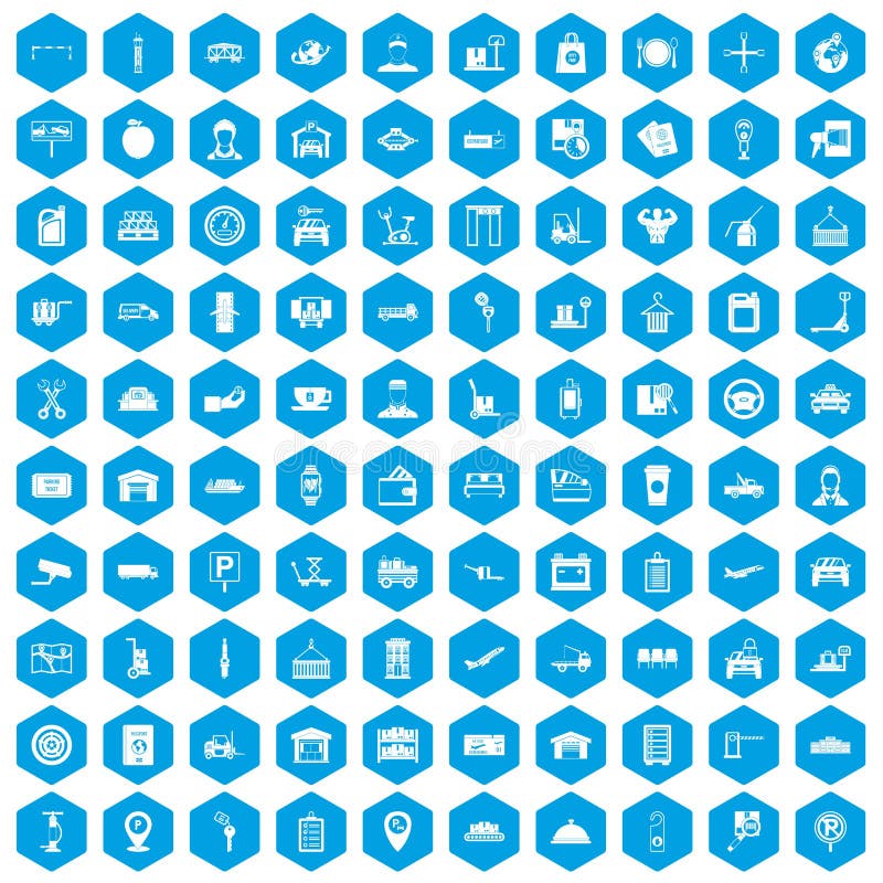 100 loader icons set blue stock vector. Illustration of photocopier ...