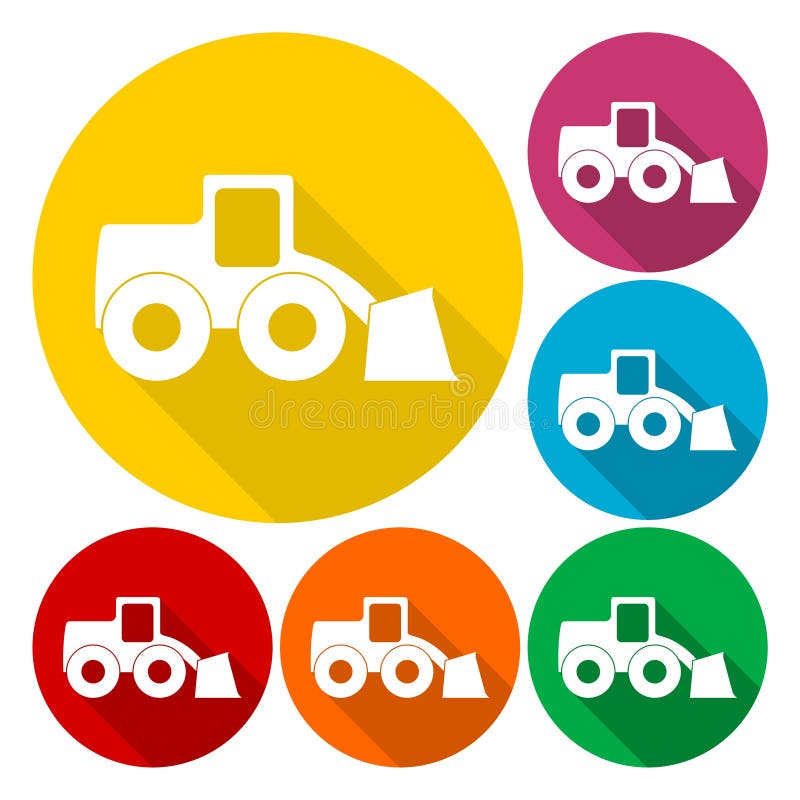 Loader Icons Set with Long Shadow Stock Vector - Illustration of ...
