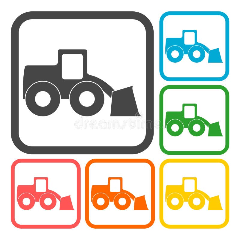Loader Icons Set with Long Shadow Stock Illustration - Illustration of ...