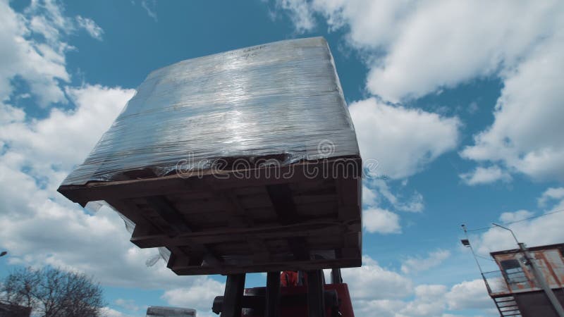 The Loader Lifting the Cargo Stock Video - Video of equipment, retail ...