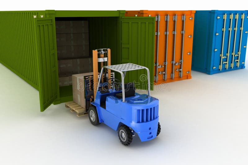 Loader in warehouse stock illustration. Illustration of handling - 22493911