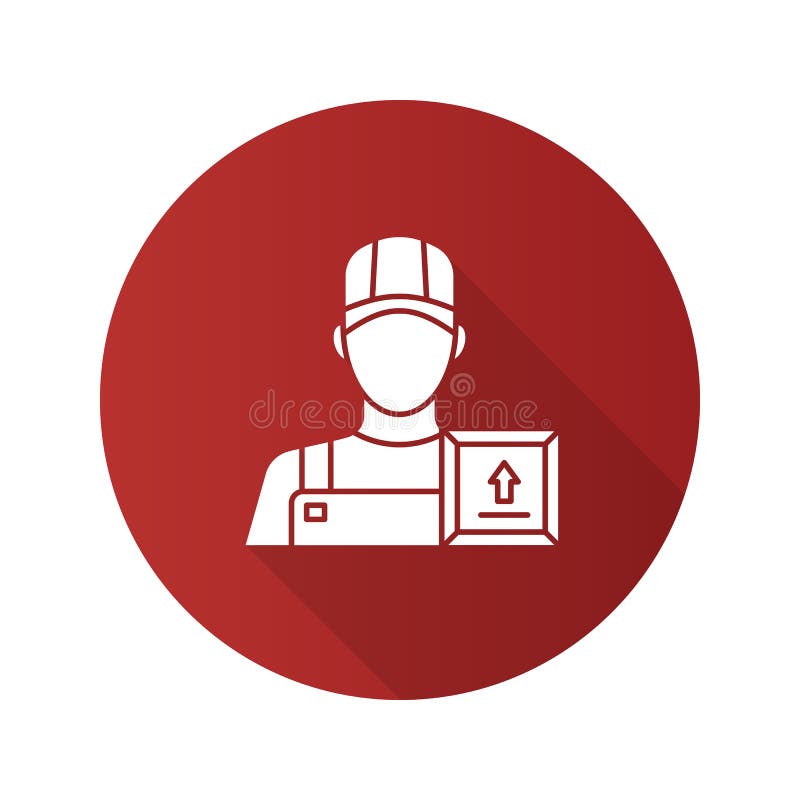 Loader Man Flat Design Long Shadow Glyph Icon Stock Vector ...