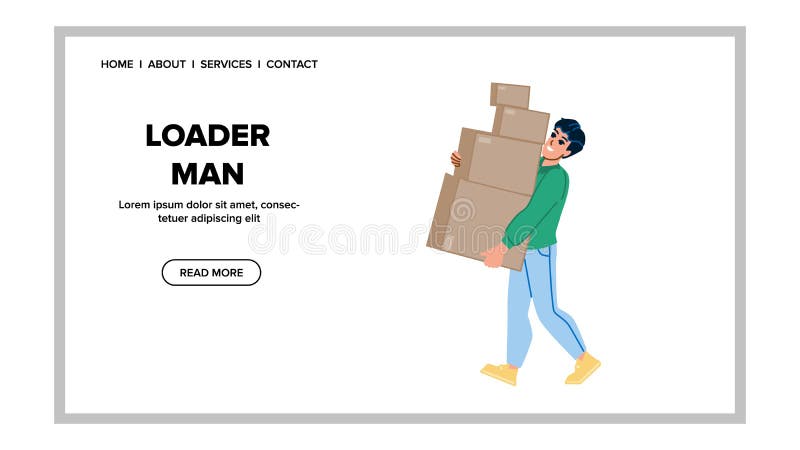 Loader man vector stock vector. Illustration of transportation - 265911564