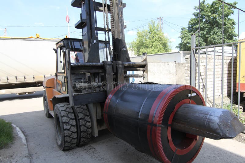 Loader Moves the Roll of Steel Stock Image - Image of special ...