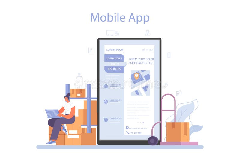 Loader Online Service or Platform. Storekeeper in Uniform Carrying a ...