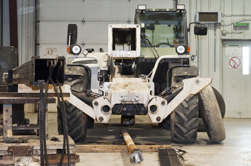 Maintenance Work of Heavy Loader Stock Photo - Image of activity ...