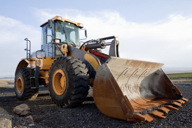 Side View of Large and Heavy Wheel Mounted Front Loader Stock Photo ...
