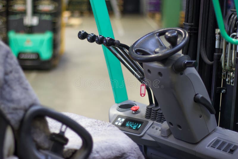 Loader Steering with Control Levers .Levers Control. Stock Photo ...