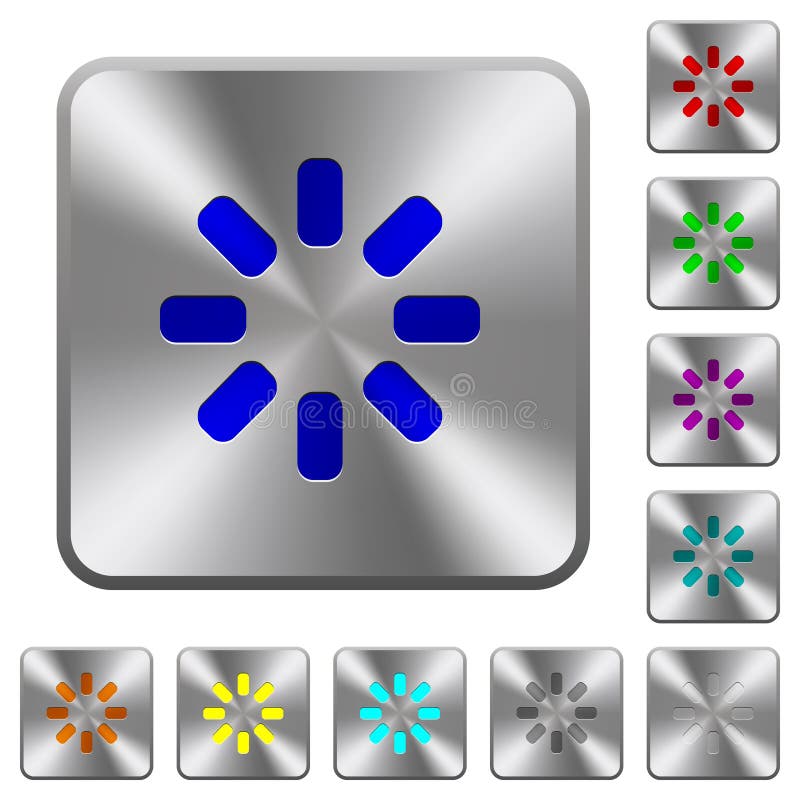 Loader Symbol Rounded Square Steel Buttons Stock Vector - Illustration ...