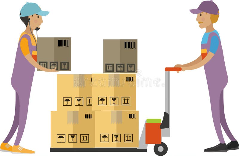 Loader Warehouse Worker Logistics Team Vector Icon Isolated on White ...