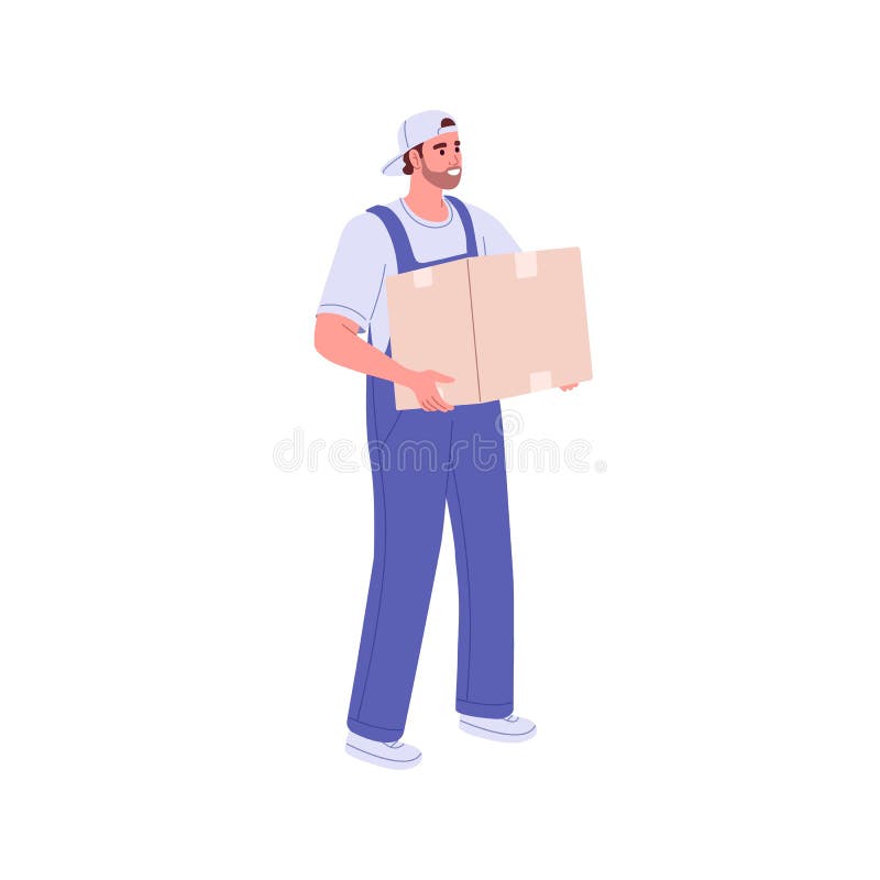 Man Carrying Carton Heavy Box Stock Illustrations – 208 Man Carrying ...
