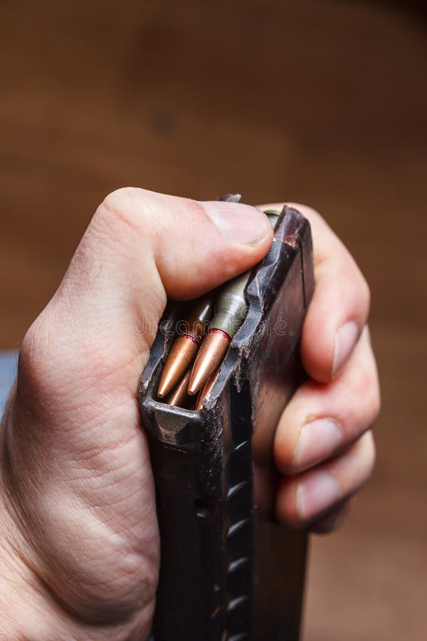 Loading 5.56 Ammo Magazine for Machine Guns Stock Image - Image of ...