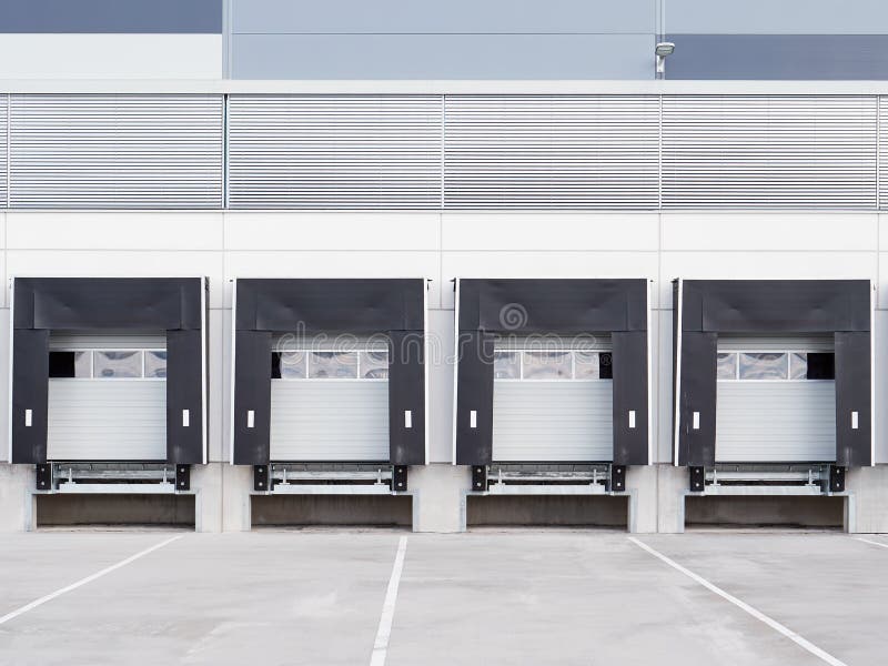 Loading Dock Bay Doors stock image. Image of loading - 84309771