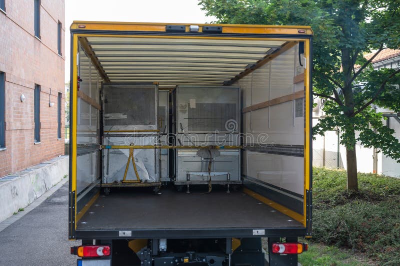 Loading Area of a Truck of a Parcel Service Stock Photo - Image of ...