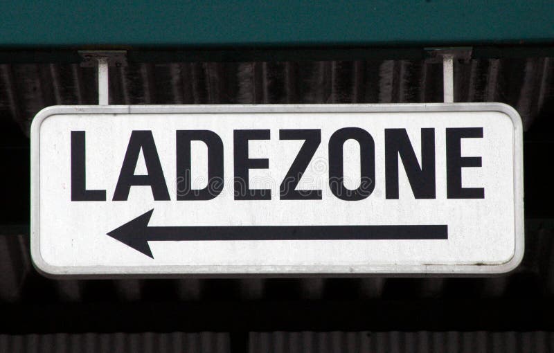 Loading Area for Trucks, Road Sign Stock Image - Image of warehousing ...