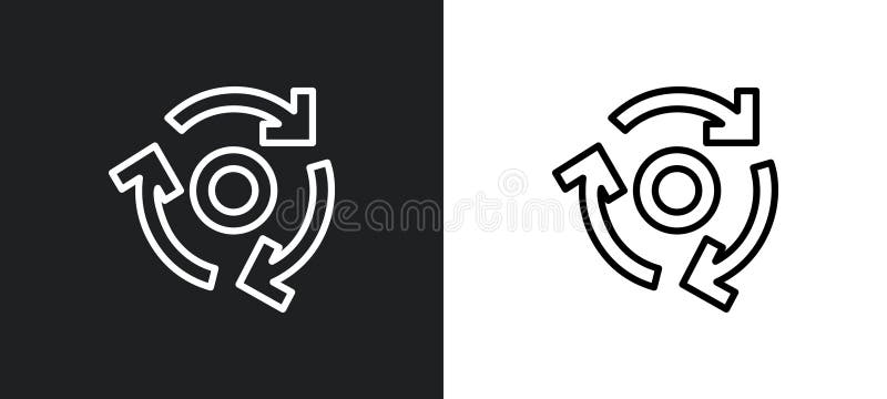 Loading Arrows Outline Icon in White and Black Colors. Loading Arrows ...