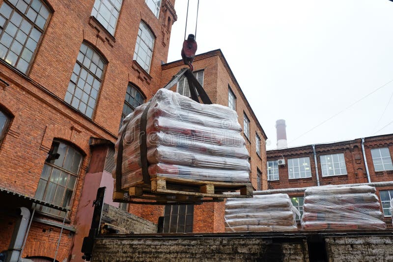 Loading bags of cement stock image. Image of driving - 88441871
