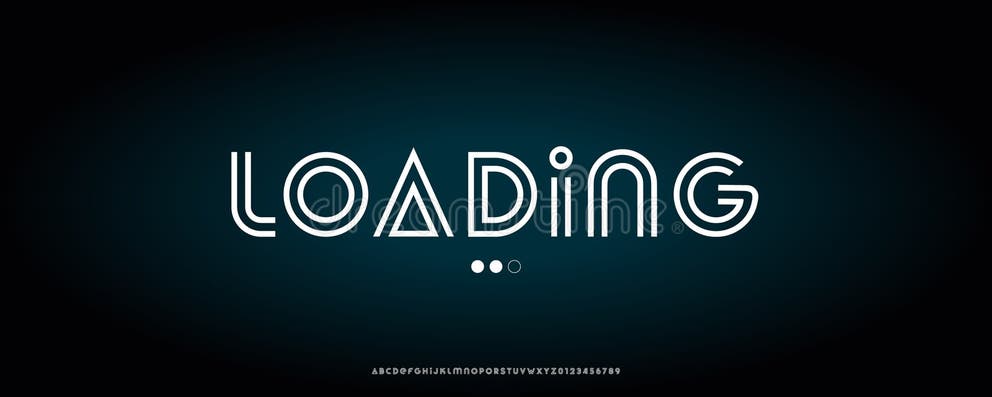Loading Banner with Stylish Retro Line Font and Soft Glowing Gradient ...