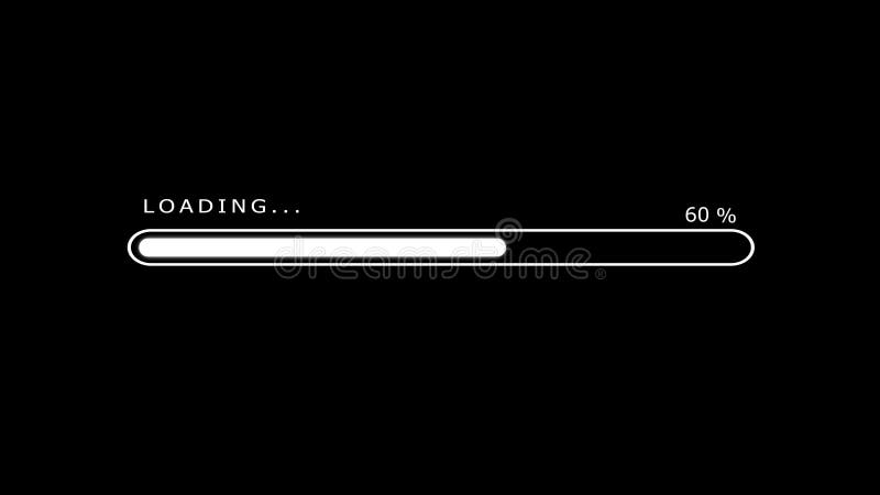Loading Bar Light Blue Animation on Black Screen. Stock Footage - Video ...