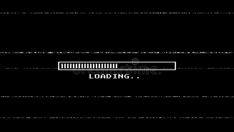 Loading Bar Animation with Glitch Effect. Black Background Stock Video - Video of black ...