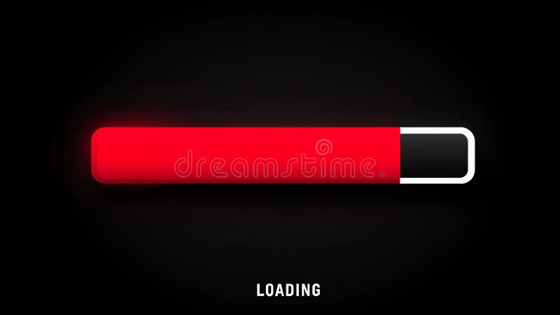 Loading Bar Animation with Glitch Effect. Futuristic Uploading Progress Bar with Glitch Effect ...