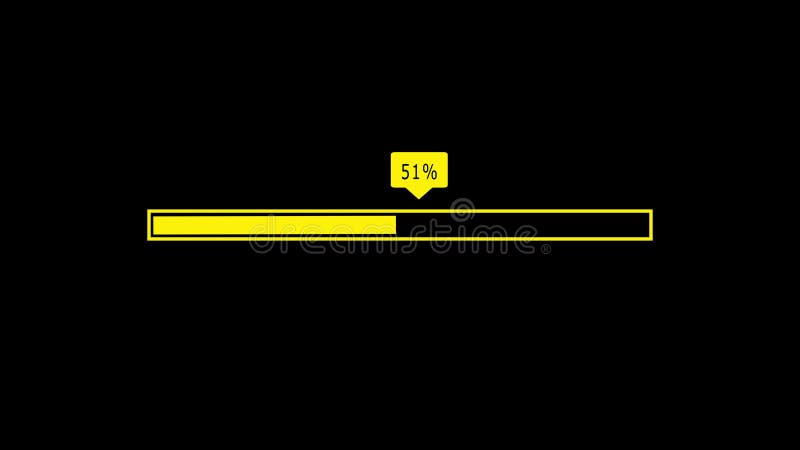 Loading Bar Animation with Indicator Shape, Load 0 To 100 Yellow Color ...