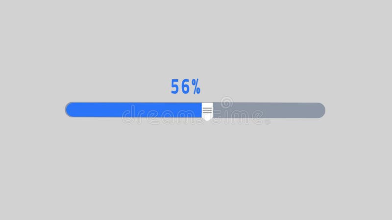 Loading Bar Animation with Pointer Shape, Count 0 To 100 Blue Color ...