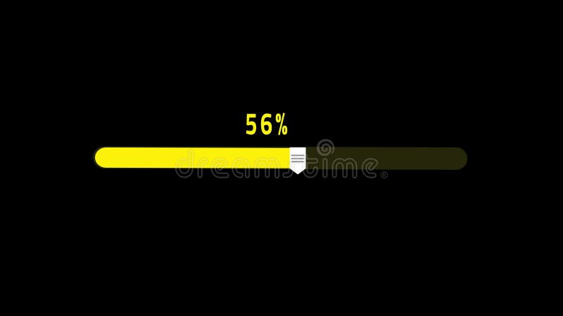 Loading Bar Animation with Pointer Shape, Count 0 To 100 Yellow Color ...