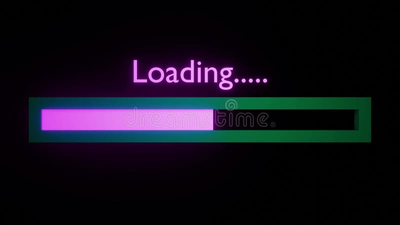 Loading Bar on Black Background. Loading Done. Retro Design Style. Pink ...