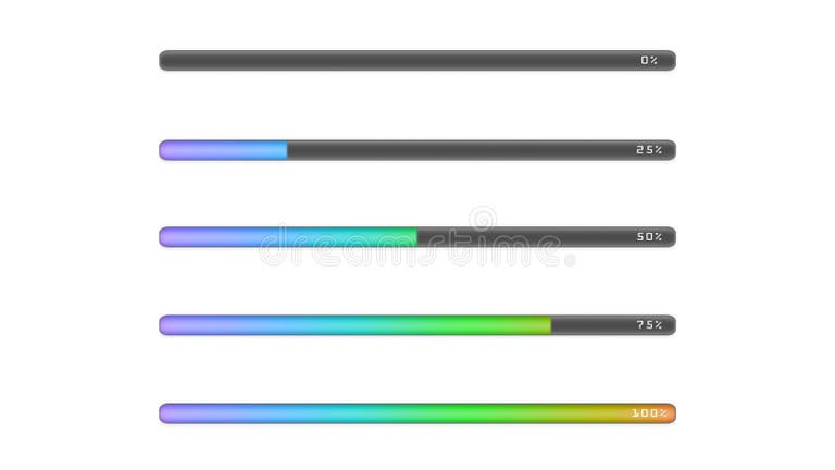 Loading bar color gradient stock illustration. Illustration of loading ...