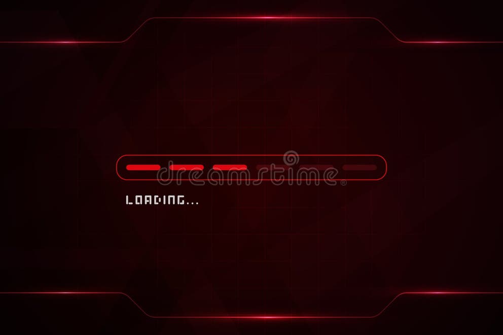 Loading Bar Control Panel Red Abstract Technology Interface Hud Vector ...