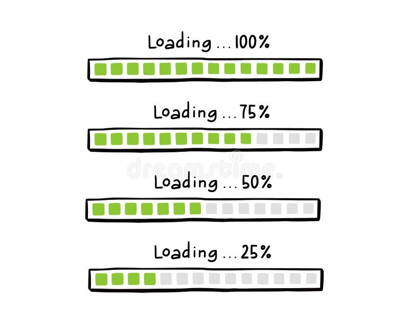 Loading Bar Doodle Element. Hand Drawn Stock Vector - Illustration of ...