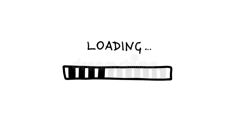 Loading Bar Doodle Icon. Progress Loading Bar. Hand Drawn Sketch ...