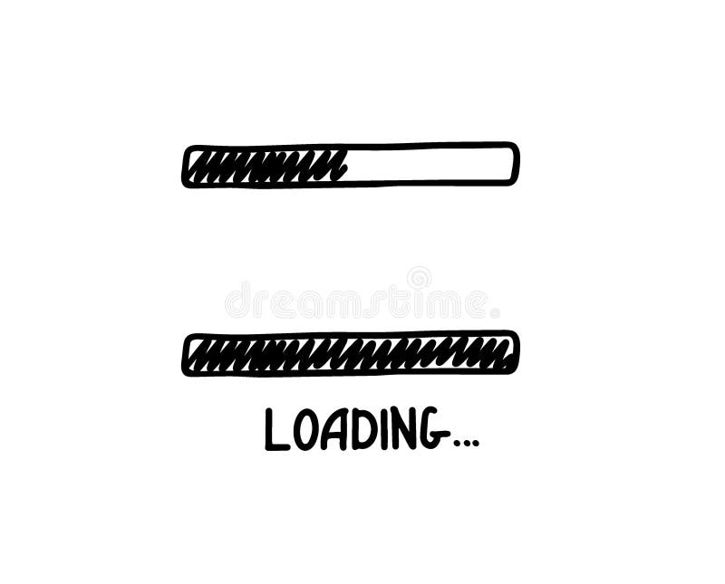 Loading Bar Doodle Icon. Progress Loading Bar. Hand Drawn Sketch ...