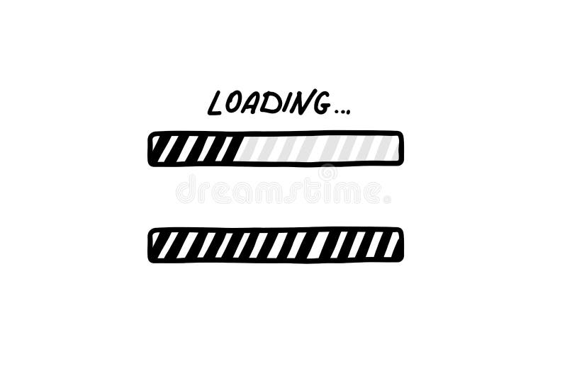 Loading Bar Doodle Icon. Progress Loading Bar. Hand Drawn Sketch ...