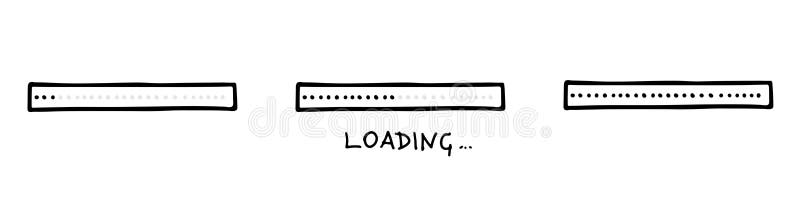 Loading Bar Doodle Icon. Progress Loading Bar. Hand Drawn Sketch ...