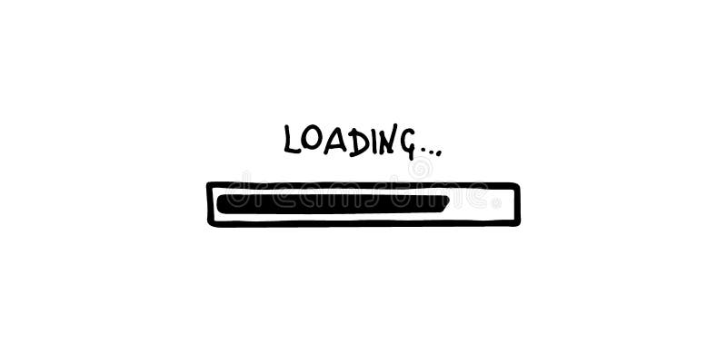 Loading Bar Doodle Icon. Progress Loading Bar. Hand Drawn Sketch ...