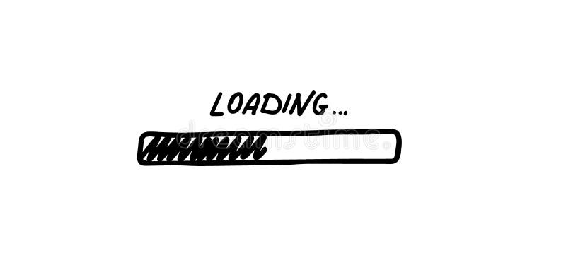 Loading Bar Doodle Icon. Progress Loading Bar. Hand Drawn Sketch ...