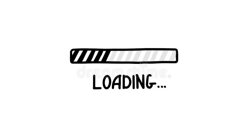 Loading Bar Doodle Icon. Progress Loading Bar. Hand Drawn Sketch ...