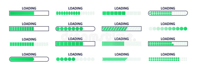 Loading Bar. Download Progress Status, Web Page Loading Scale and Upload Waiting Time Indicator ...