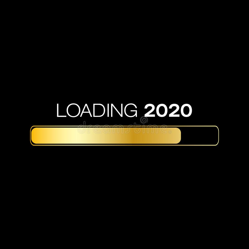 Loading Bar in Gold with the Message Loading 2020 Stock Photo - Image ...