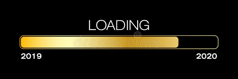 Loading Bar in Gold with the Message Loading 2020 Stock Illustration ...