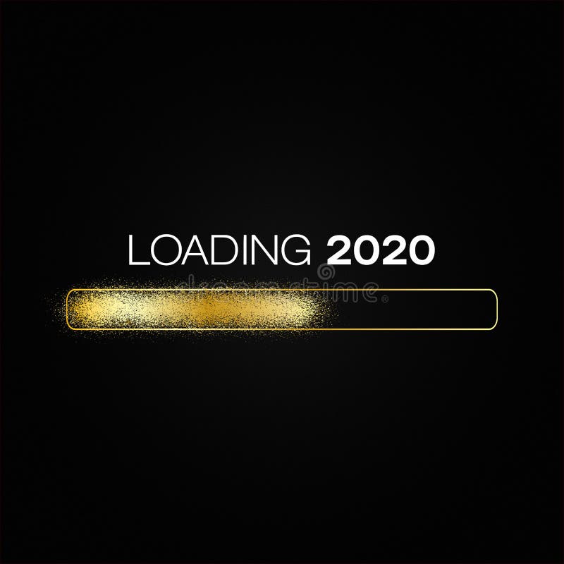 Loading Bar In Gold With The Message Loading 2020 Stock Illustration ...